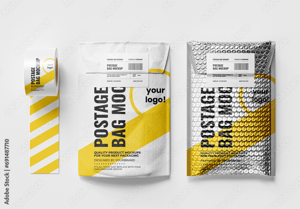 Postage Bag Mockup Stock Template | Adobe Stock