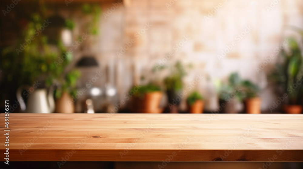 Kitchen wooden tabletop display template - ai generative Stock ...