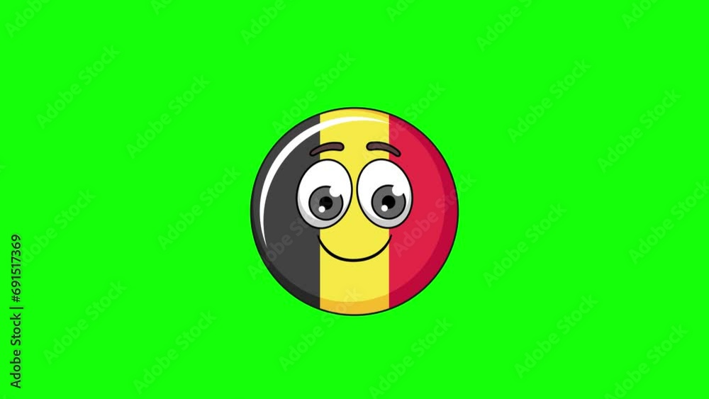 flag of belgium emoticon emoji with a face savoring food, cartoon ...