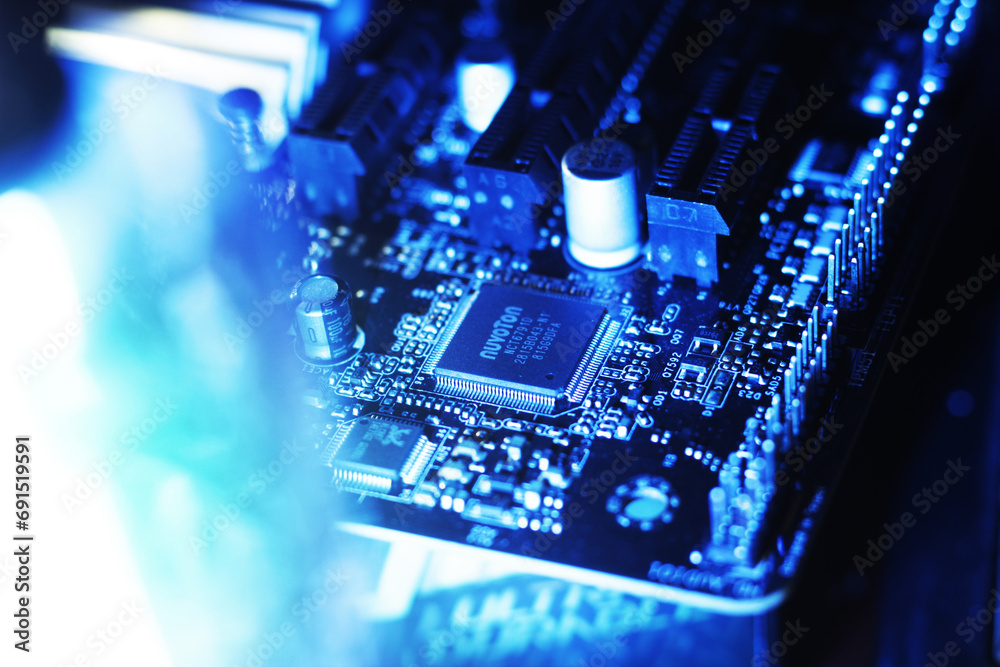 pringsewu, Lampung; 12 december 2023 pc electronic circuit board with ...