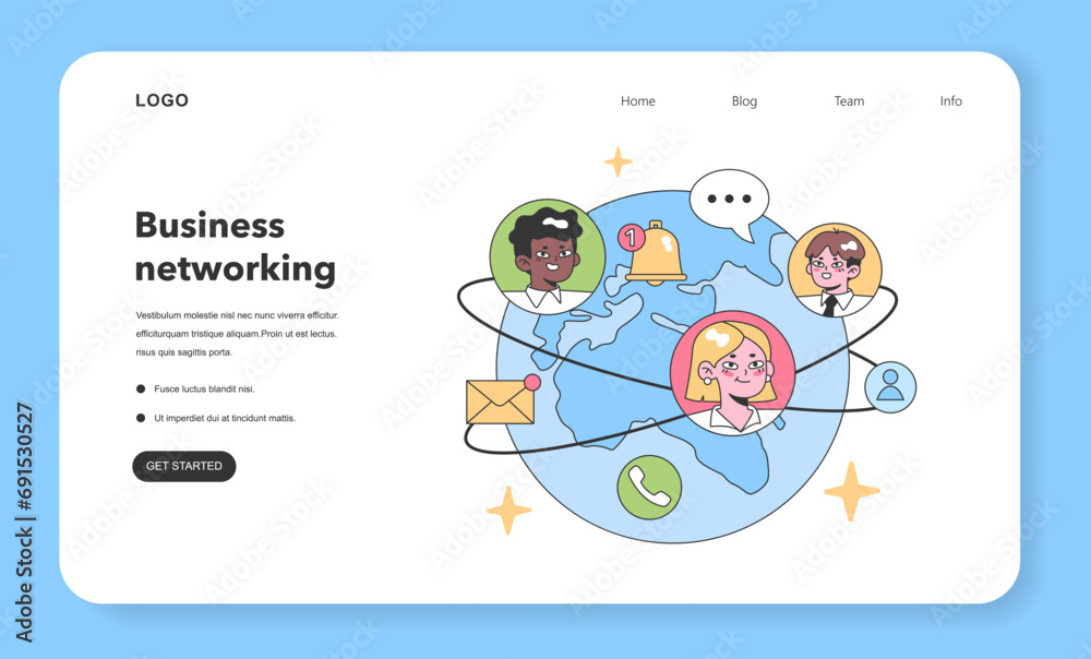 Global communication concept. Diverse faces orbit around an Earth map ...