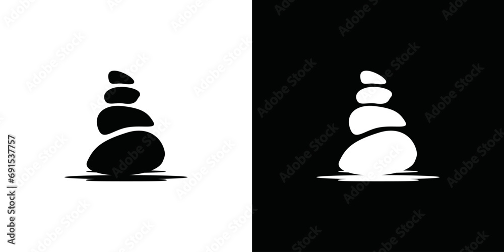 simple balancing stone logo design vector illustration. balance stone ...