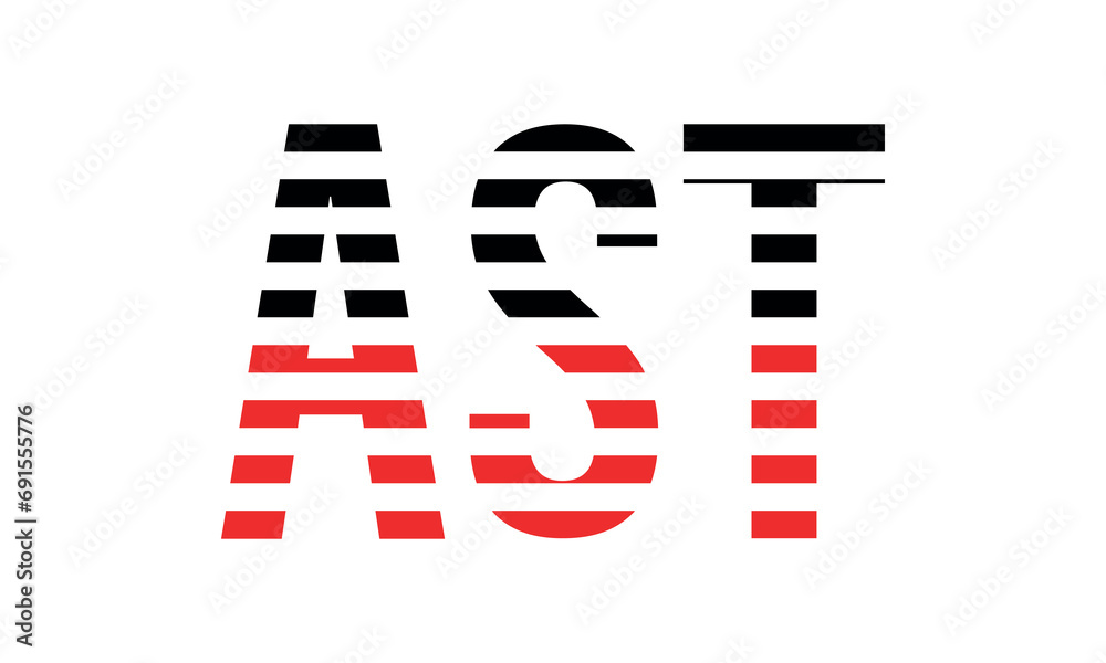 AST three initial letter iconic line negative space minimal logo design ...