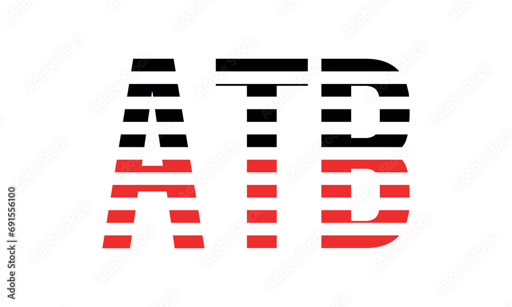 ATB three initial letter iconic line negative space minimal logo design ...