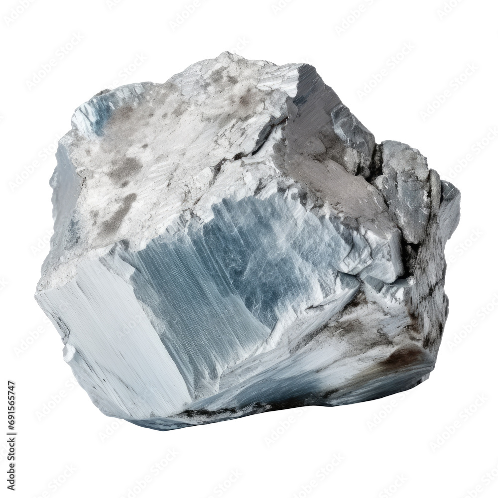 Titanium ore with a robust structure and lustrous silver sheen ...