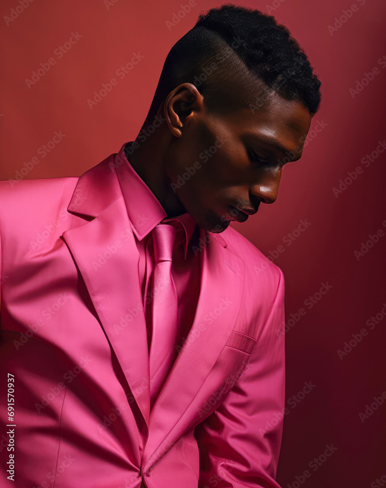 Handsome and attractive young man, African American in an elegant and ...