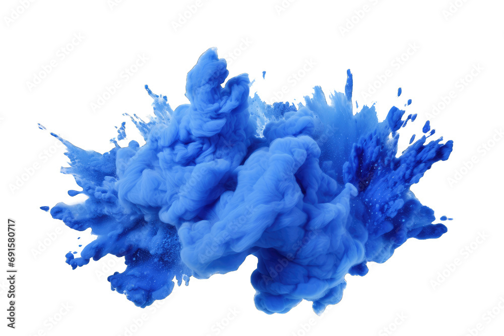 abstract powder splatted background. blue powder explosion on ...
