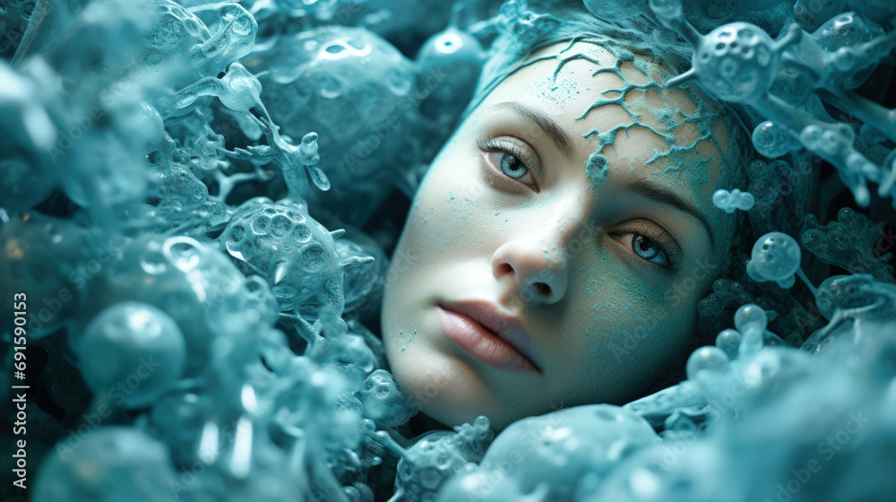 ภาพประกอบสต็อก bacteriophobia: an in-depth, ultra-realistic portrayal ...