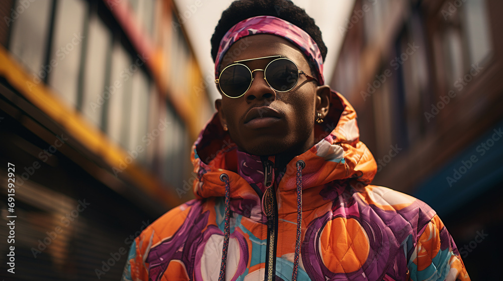 fashionable individual in an urban setting They're wearing trendy ...