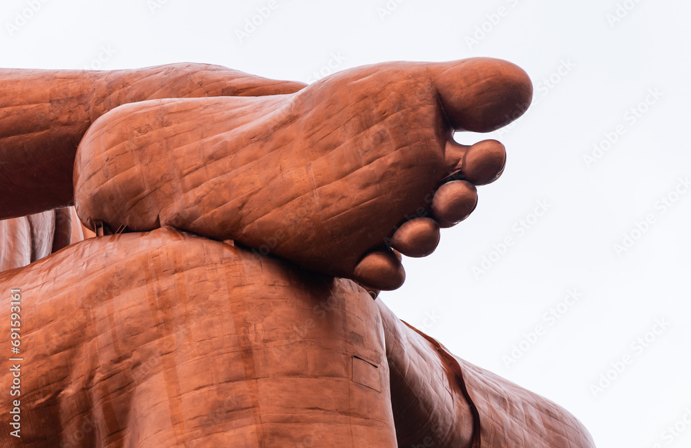 hindu god lord shiva foot isolated statue with bright background at ...