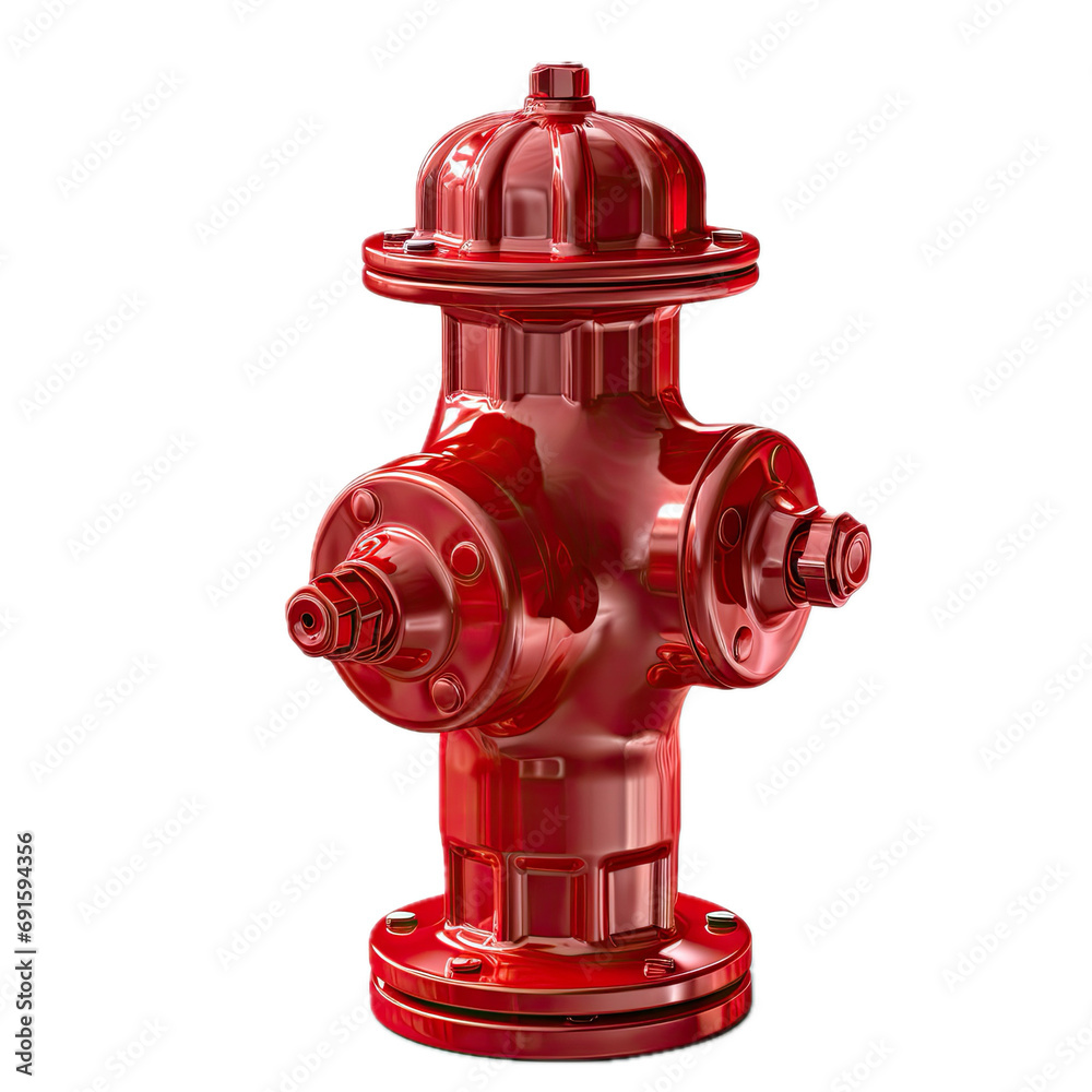 a Red fire hydrant, in a side view, isolated and transparent PNG in a ...