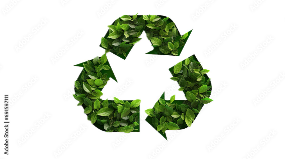 Recycle Symbollogoicon Made With Green Leaves In A Png Recycle