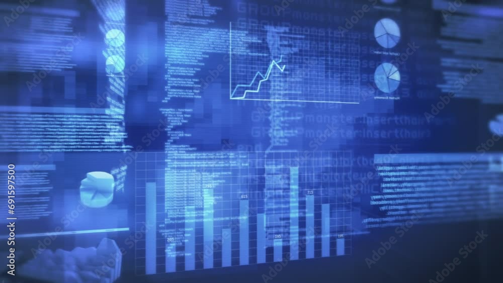 Vidéo Stock tock Market Business Data Visualization Showing Pie Charts ...