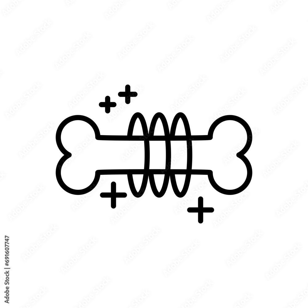 Strong healthy bones icon. nutrition and vitamin d rich dog puppy ...