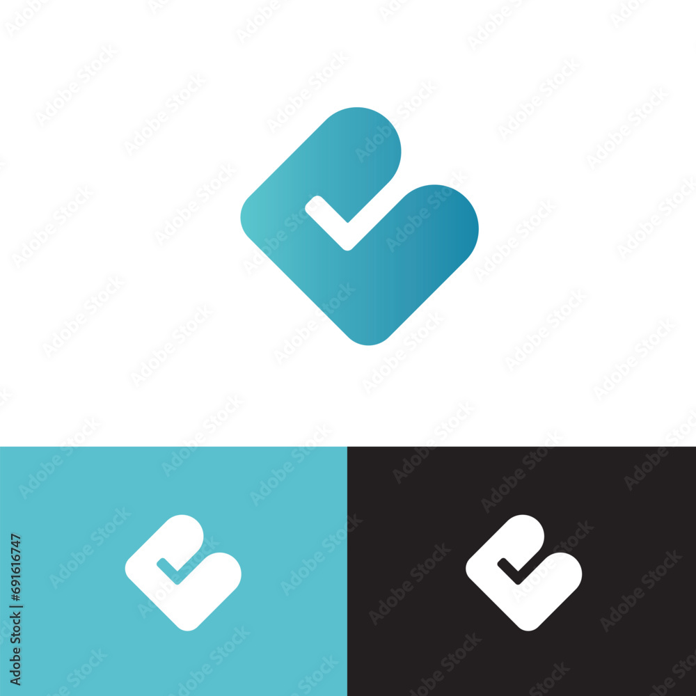 Letter B Check Mark symbol vector design. A combination of a bold ...