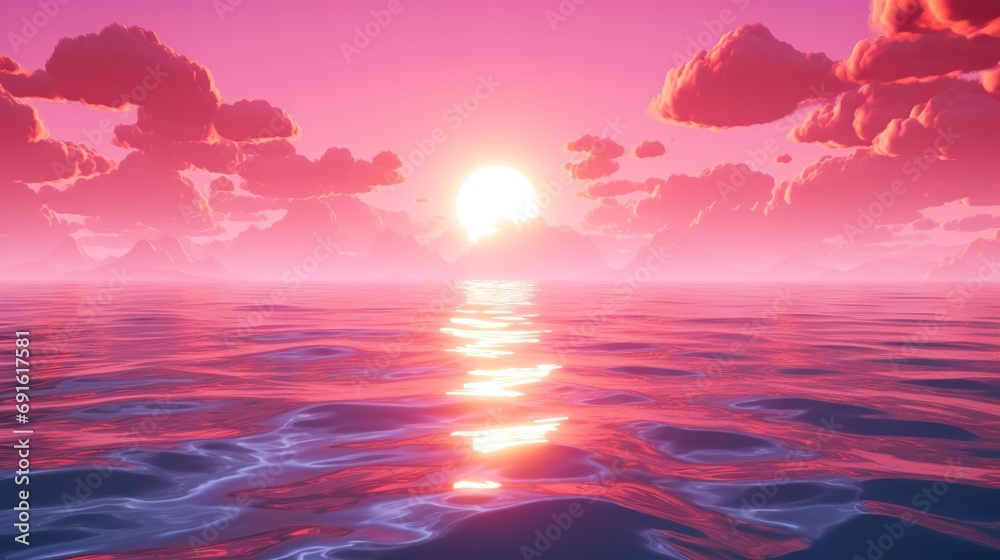 Synthetic Serenity Vaporwave Style Soft 3D Computer Graphics Retro ...