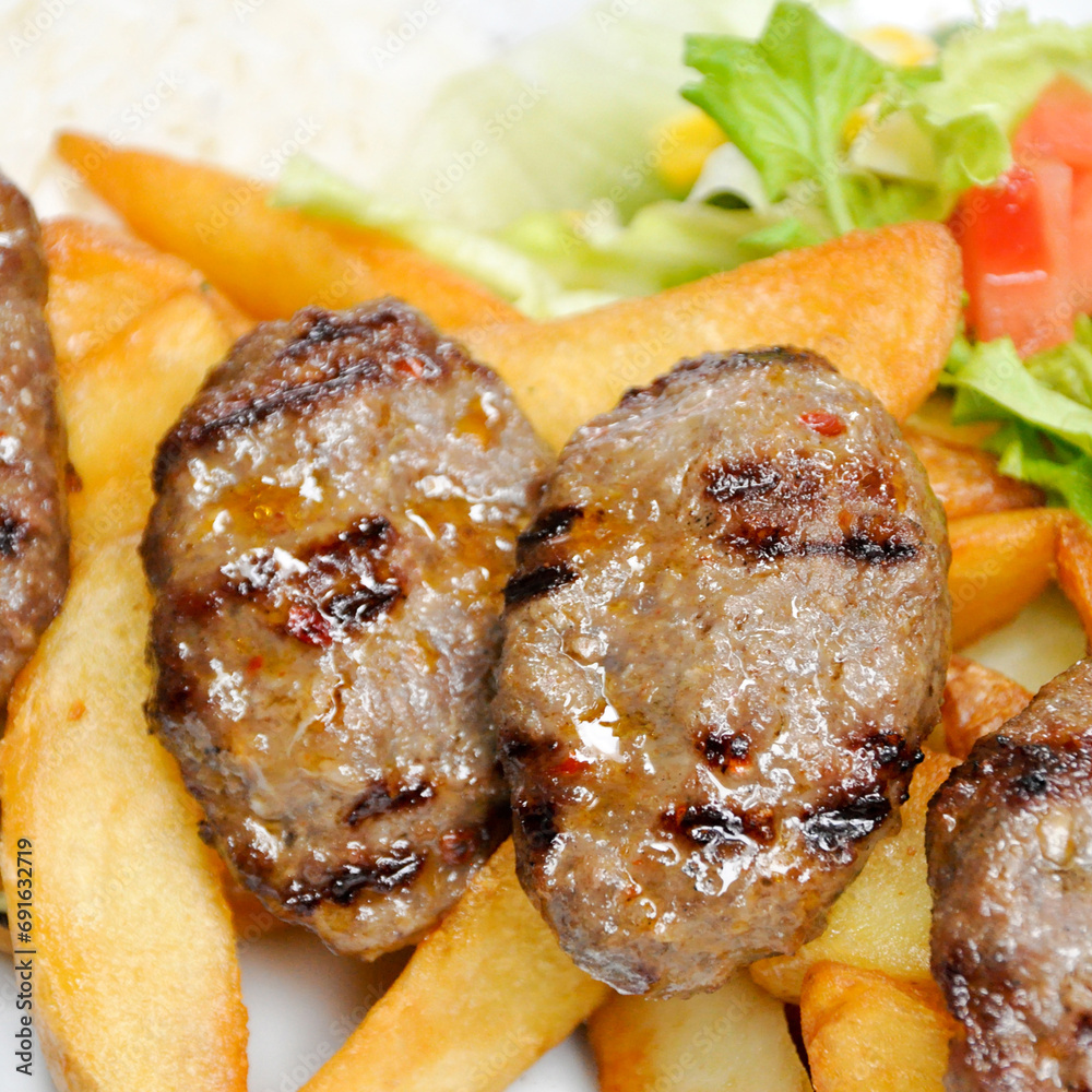 Meatball balls from traditional Turkish cuisine dishes, grilled ...