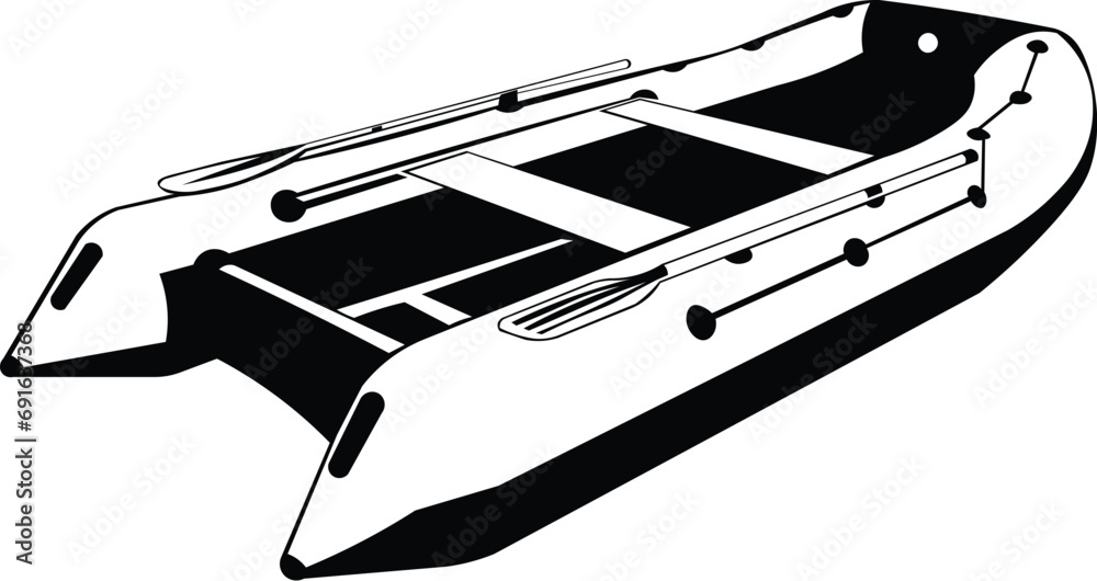 Cartoon Black and White Isolated Illustration Vector Of An Inflatable ...