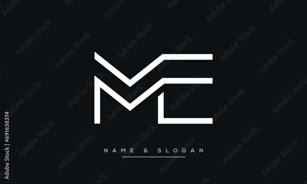 Alphabet letters ME or EM logo monogram Stock Vector | Adobe Stock