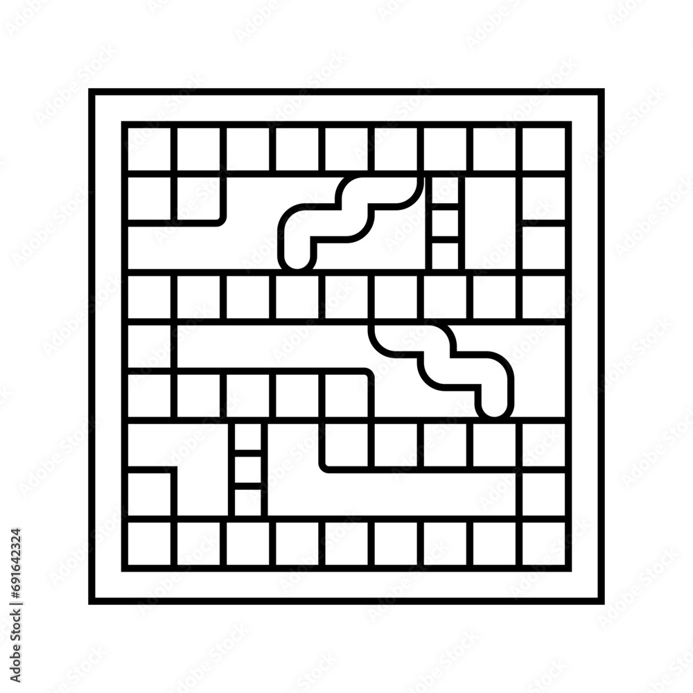 snakes and ladders game board table line icon vector. snakes and ...
