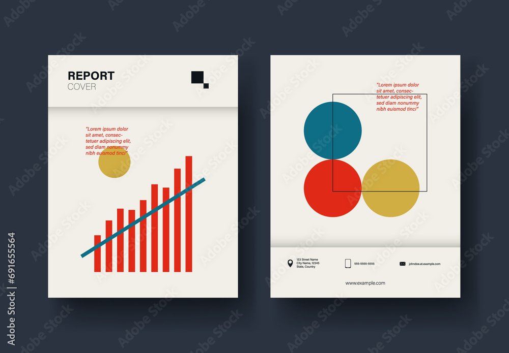 Annual Report Cover Template with Abstract Shapes Stock Template ...