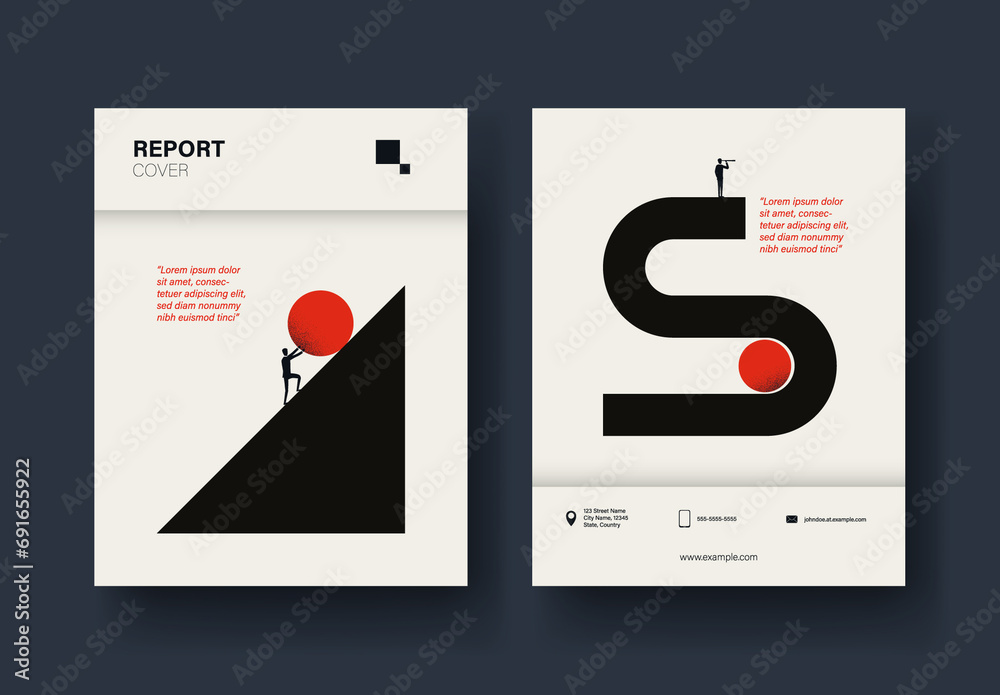 Annual Report Cover Template with Goals and Objectives Stock Template ...