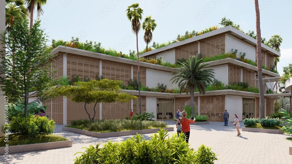 Cultural reinterpretation center, space seen from above, master plan ...