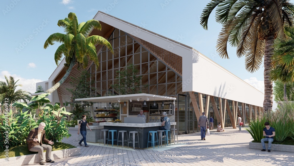 Cultural reinterpretation center, space seen from above, master plan ...