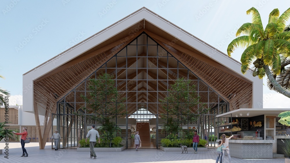 Cultural reinterpretation center, space seen from above, master plan ...