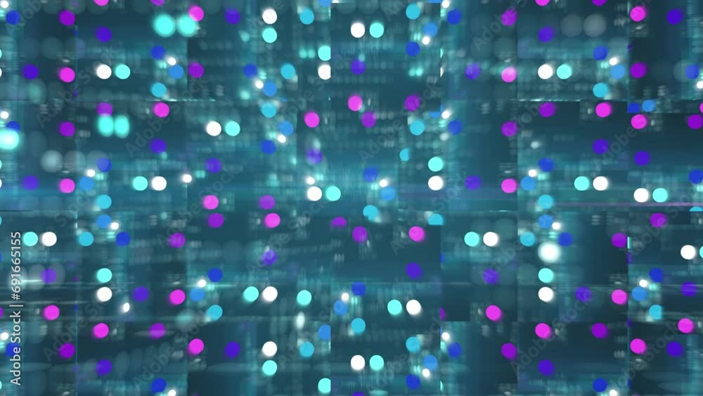 blurred shiny dots sparkle and blink in modern blue glitch background ...
