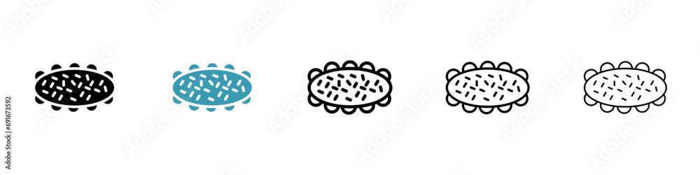 Sea cucumber sign set in black filled and outlined style. Suitable for ...