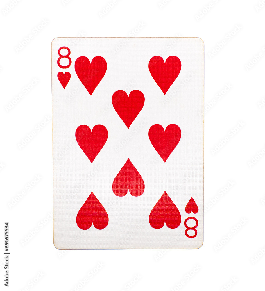 Poster eight of hearts playing card on a transparent background – Wall ...