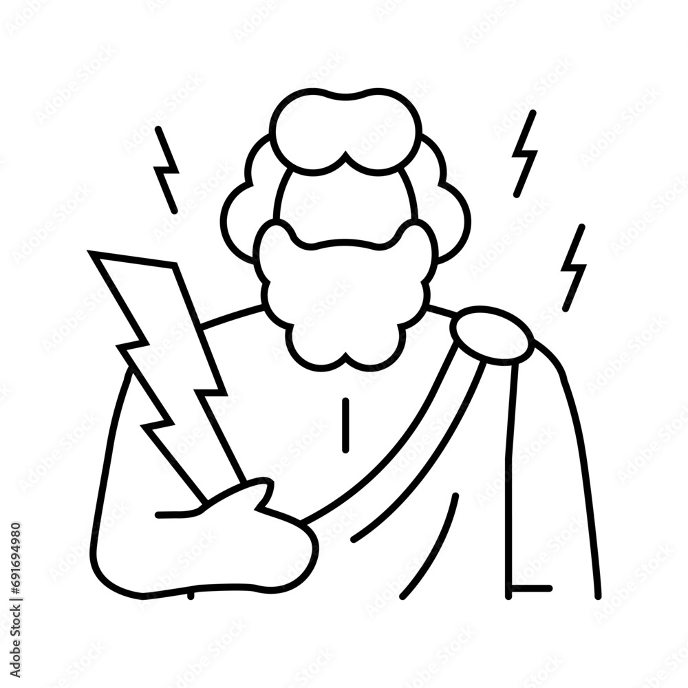 zeus greek god mythology line icon vector. zeus greek god mythology ...