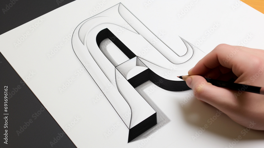 Vector letter of A colorless black and white contour line easy drawing ...