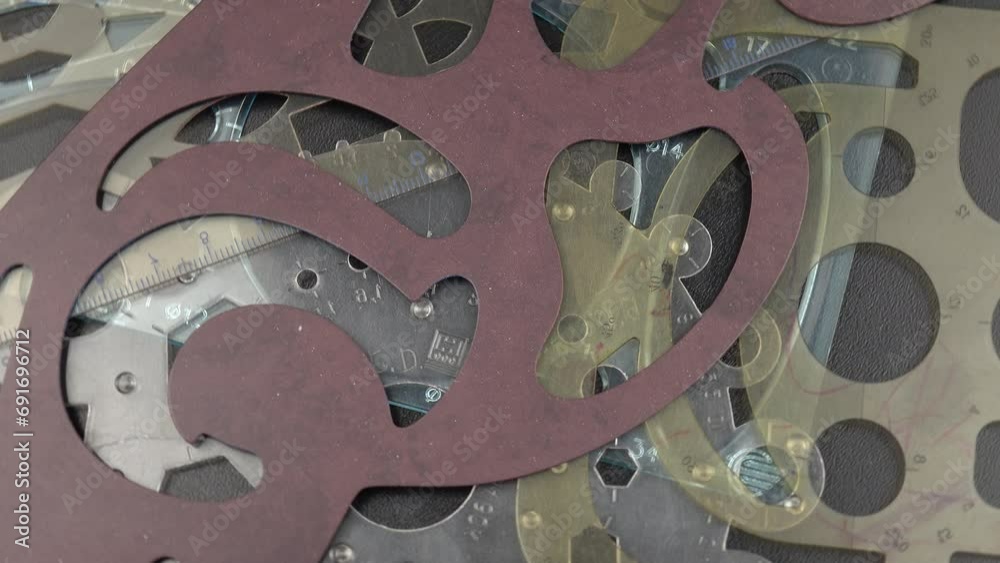 Set of various plastic french curve rulers, drawing curve templates lie ...