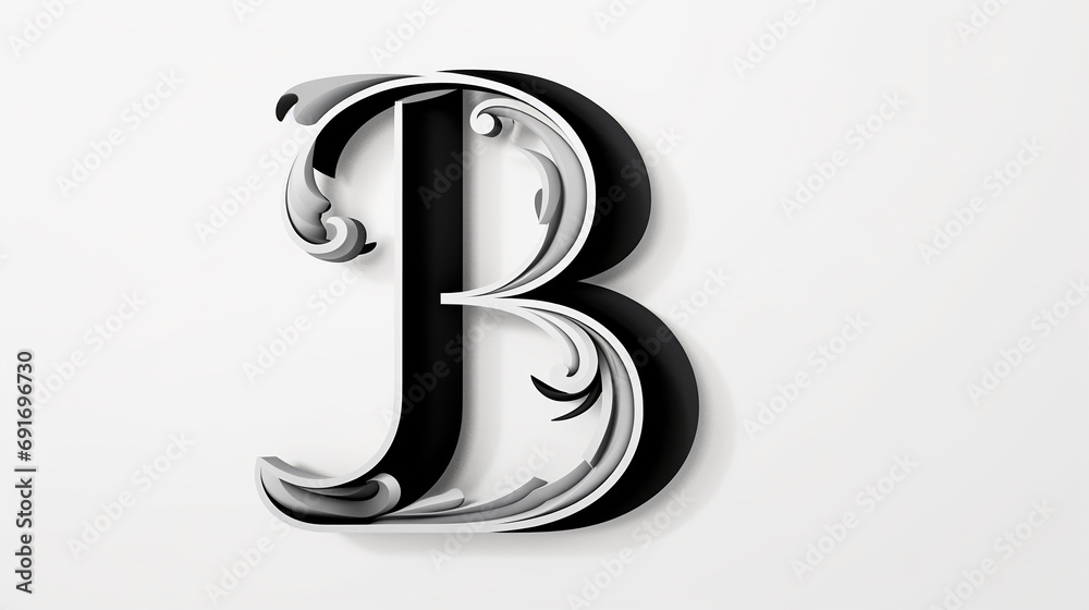 The image of the letter 'b' in vector format with isometric side view ...