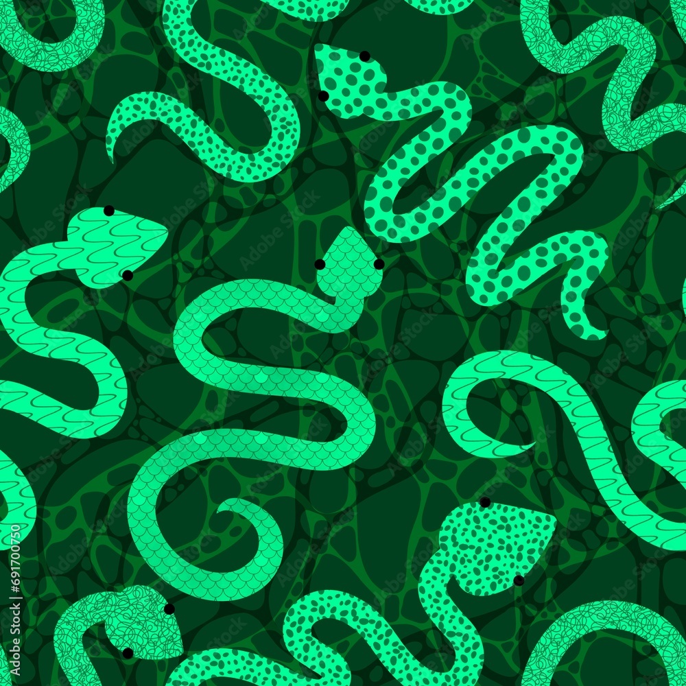 Cartoon animals seamless snake pattern for wrapping paper and fabrics ...