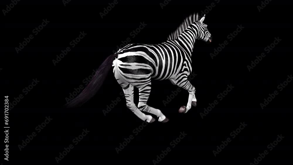 Vidéo Stock African Zebra - Wild Horse - Gallop Loop - Back Angle View ...