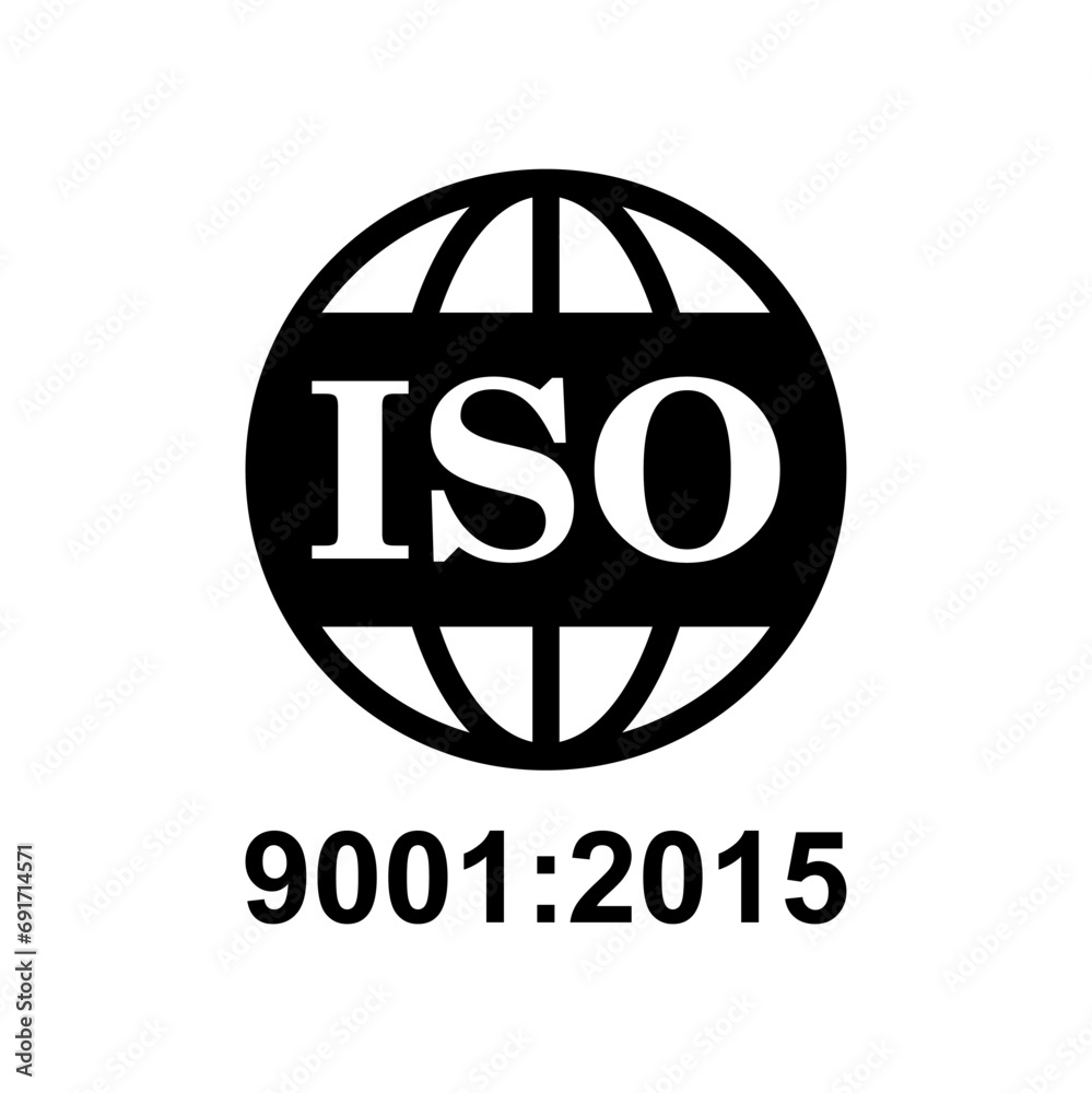 ISO 9001:2015 icon. Quality Management System (QMS). ISO certification ...