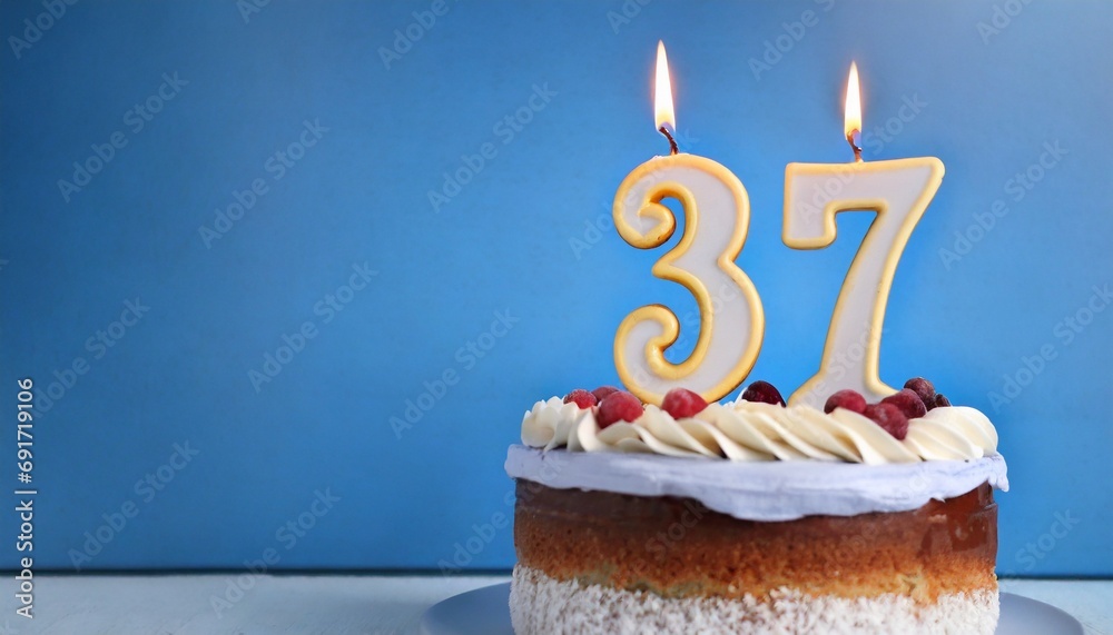 37 Number Birthday cake. Thirty-seven number birthday cake. Stock ...