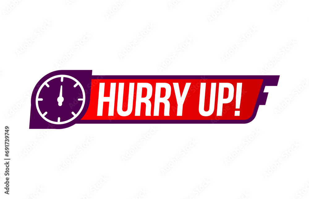 Last time offer, countdown sale icon and banner, hurry up badge ...