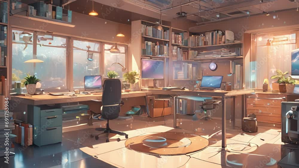 atmosphere this futuristic home office perfect modern nostalgic. While ...