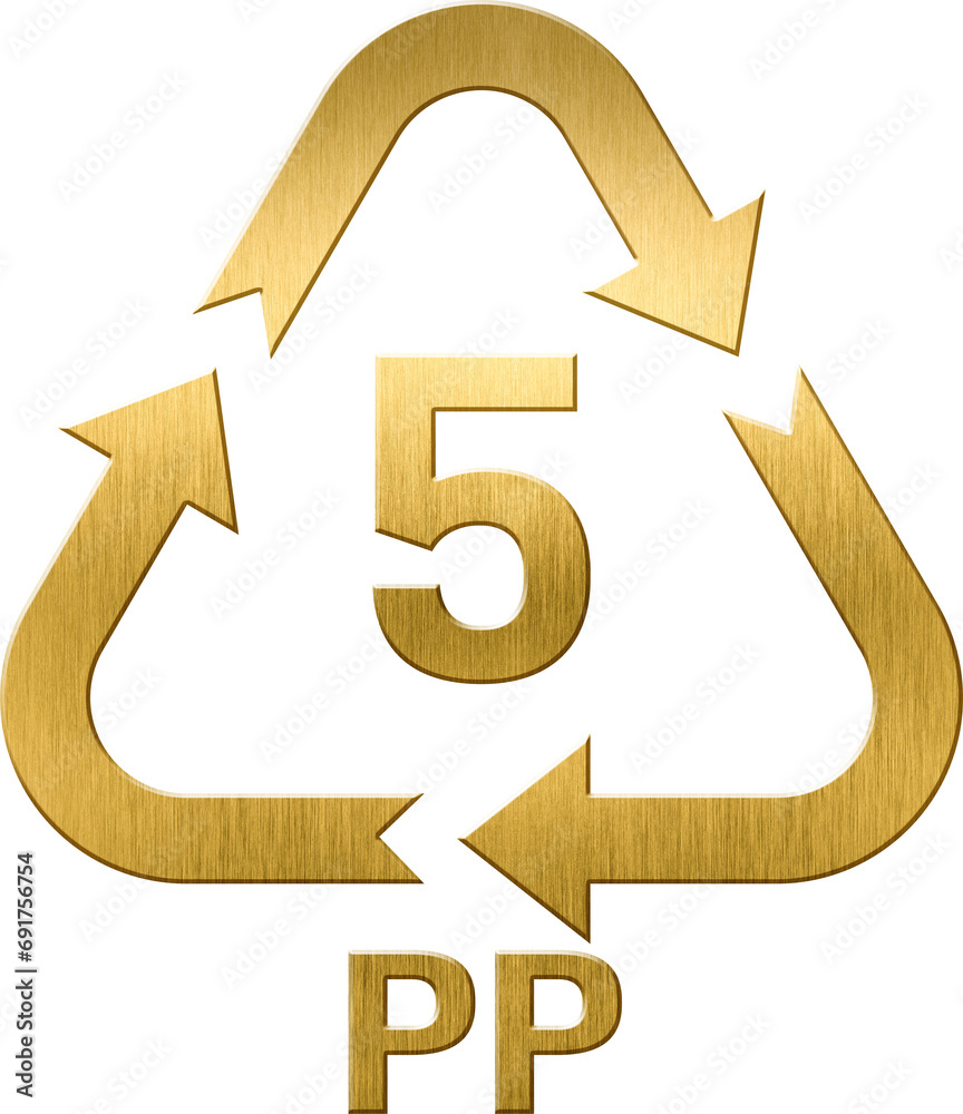 5 PP Polypropylene Packaging and Recycling Symbol Indicating PP ...