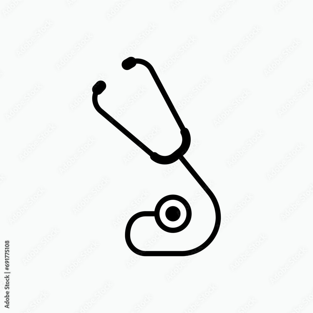 Stethoscope Icon. Diagnosis, Medical Kit. Observation, Check Up ...