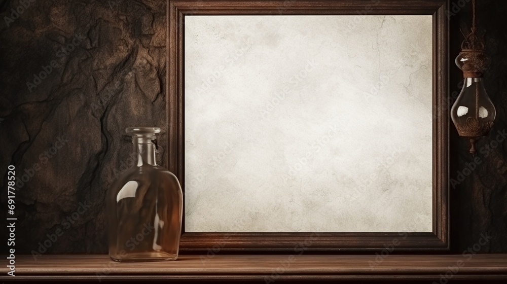 Antique potion vial, Vintage glass apothecary jar, Mystical elixir on a ...