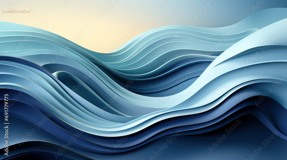 Dynamic Blue Wavy Lines with Gradient Shadows: A Contemporary and ...