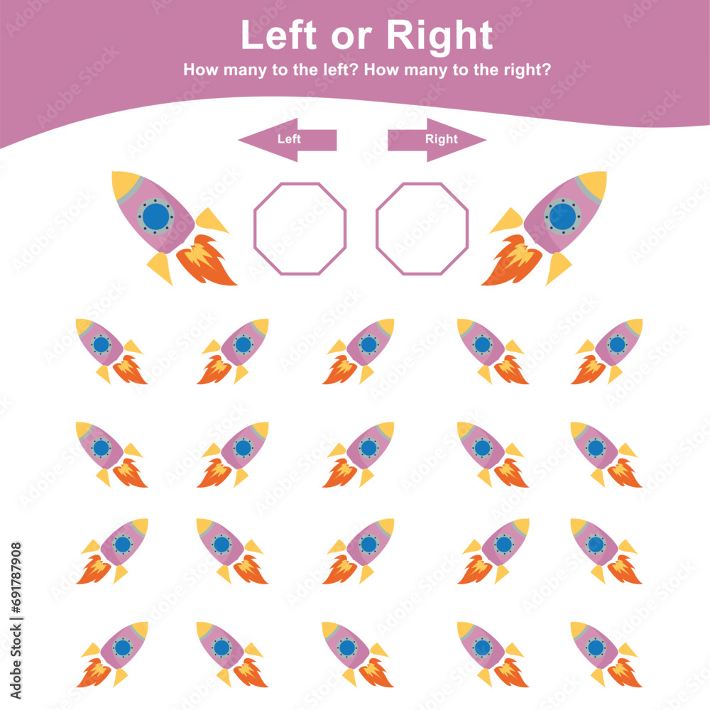 Left or right the rockets space, solar systems. Counting worksheet for ...