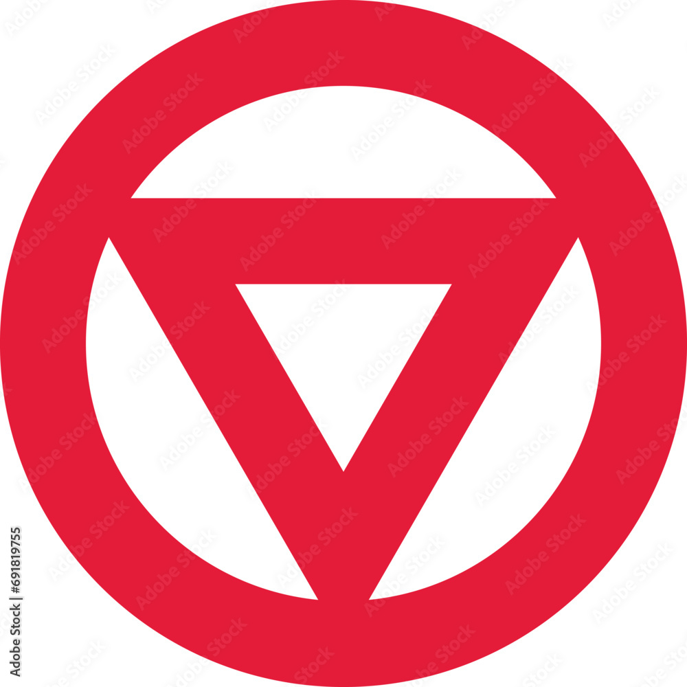 Hong Kong city traffic and road Temporary, Triangle in Ring signs in ...