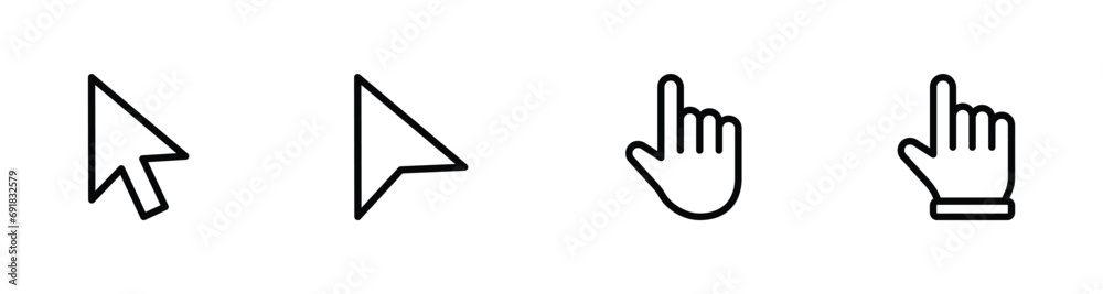 Cursors icons click set. Cursors icon click, Clicking cursor, pointing ...