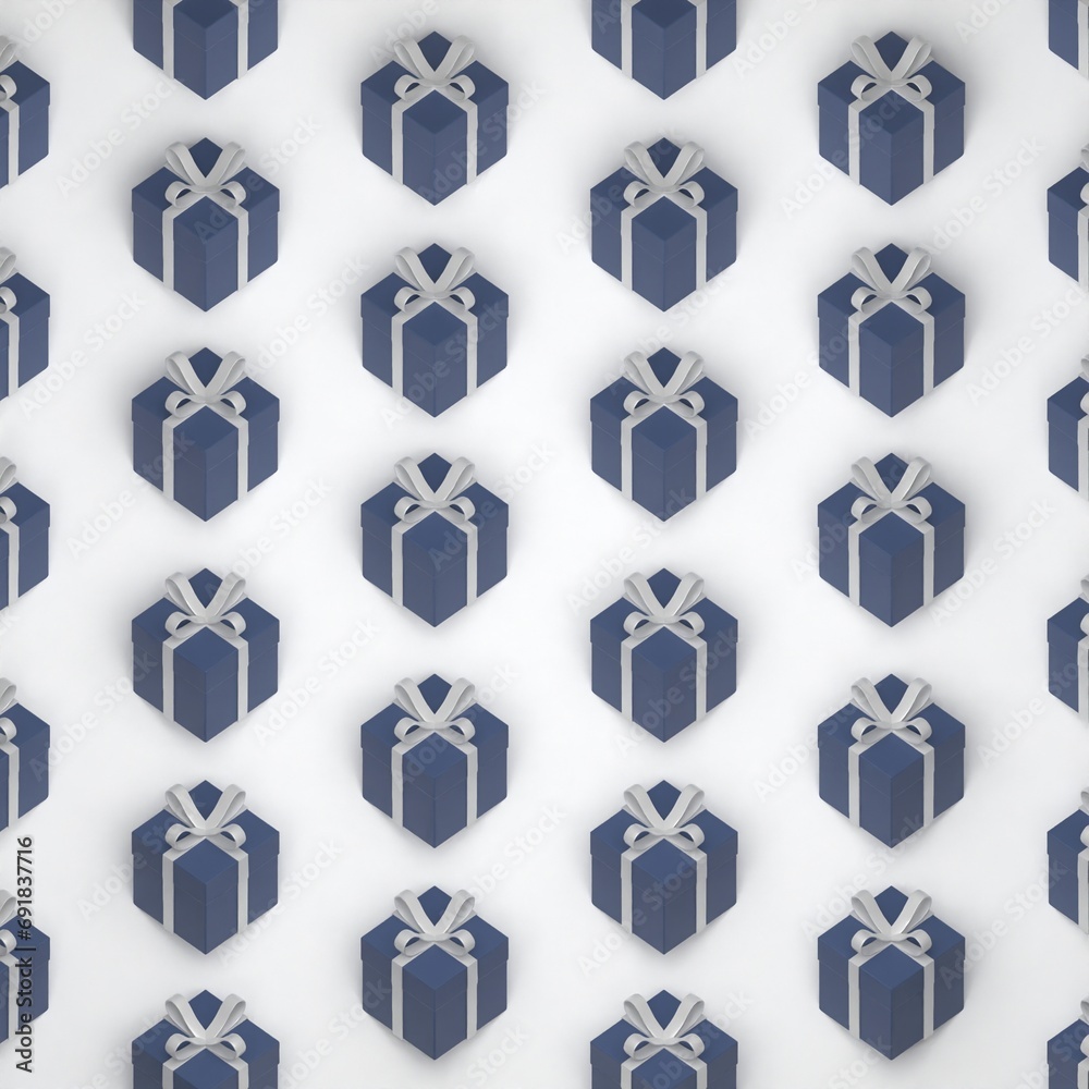 blue navy gift boxes wrapped with silver string are placed in a pattern ...